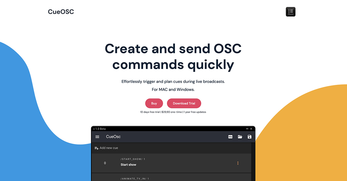 CueOSC - Create and send OSC commands